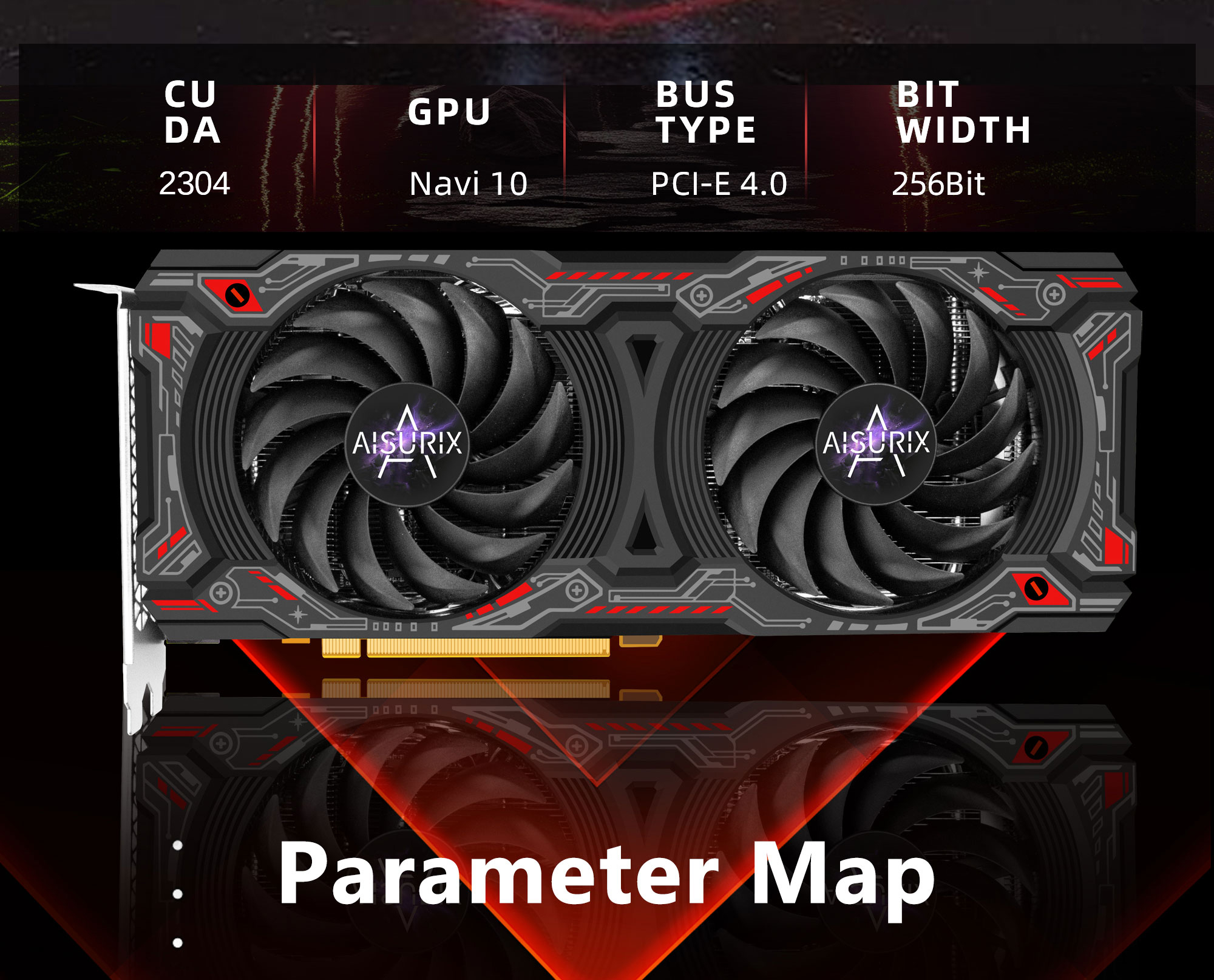 AISURIX Graphics Card RX5700XT 8GB AMD Radeon Computer GPU Video Card ...