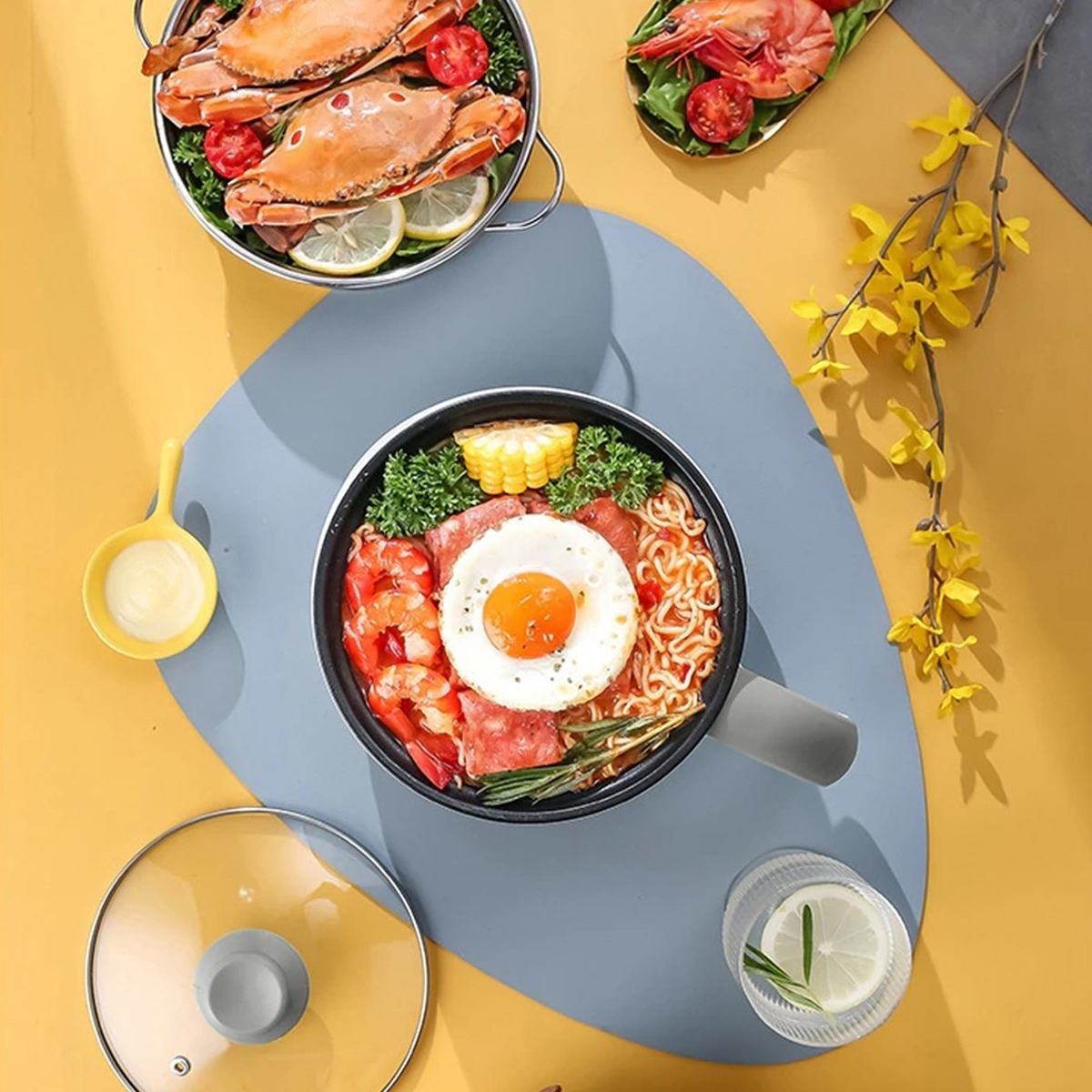 Vermax Mini Rice Cooker With Steamer Multi Cooker Portable Non-Stick Inner Pot hot pot/2L (solo ...