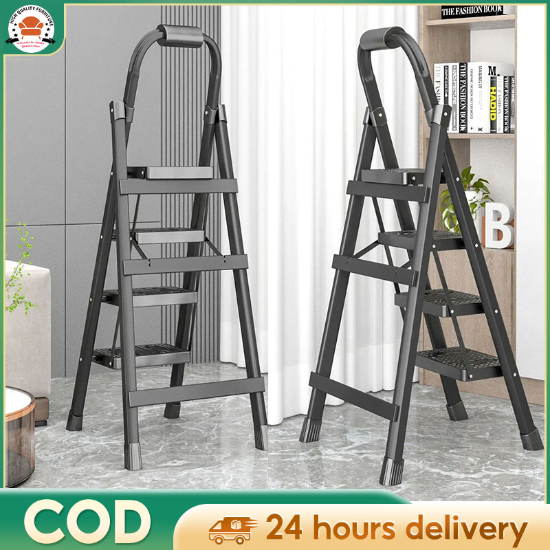 Ladder Foldable Home metal Step ladder Folding 3/4/5/6 Steps Industrial ...