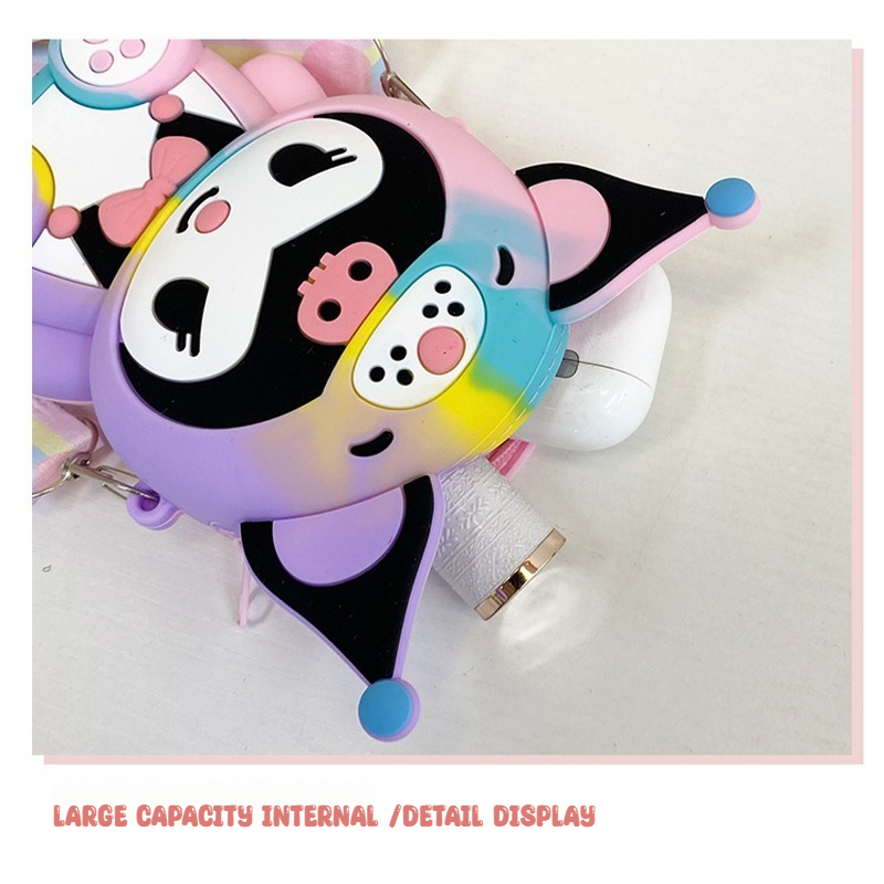 Sanrio Kuromi Silicon Bag Sanrio Shoulder Bags Cartoon Zipper Messenger ...