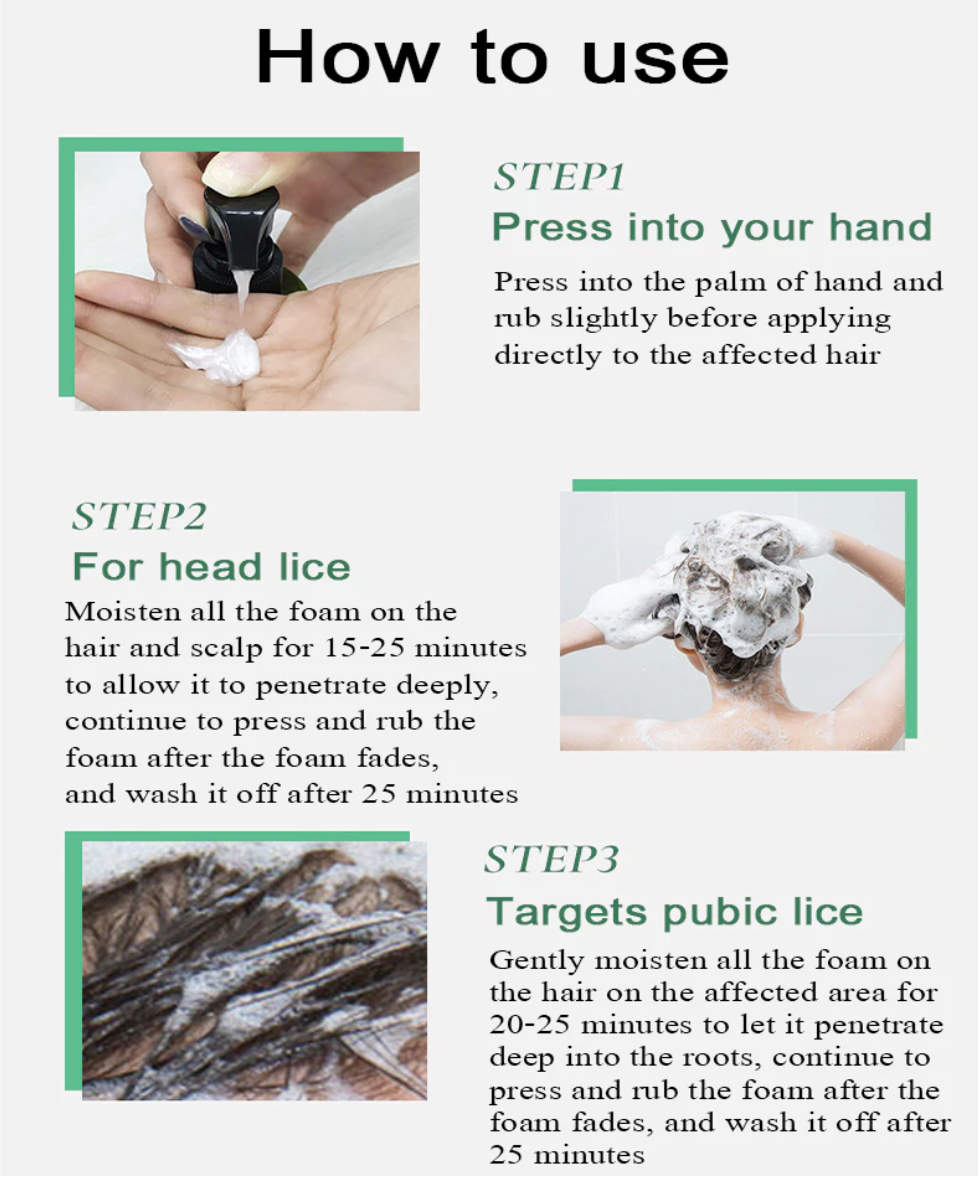 Lice Terminator Licealiz Shampoo Head Lice Teatment Lice Remover KWELL ...