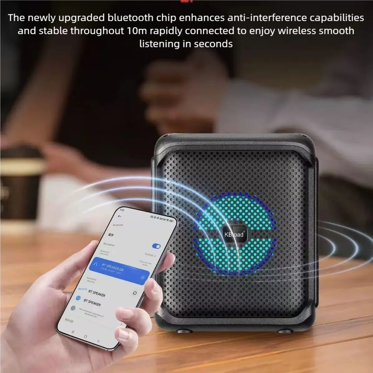 Free Wireless Microphone Bluetooth Speaker 4 Inch Karaoke Speaker Flash Light High Quality ...