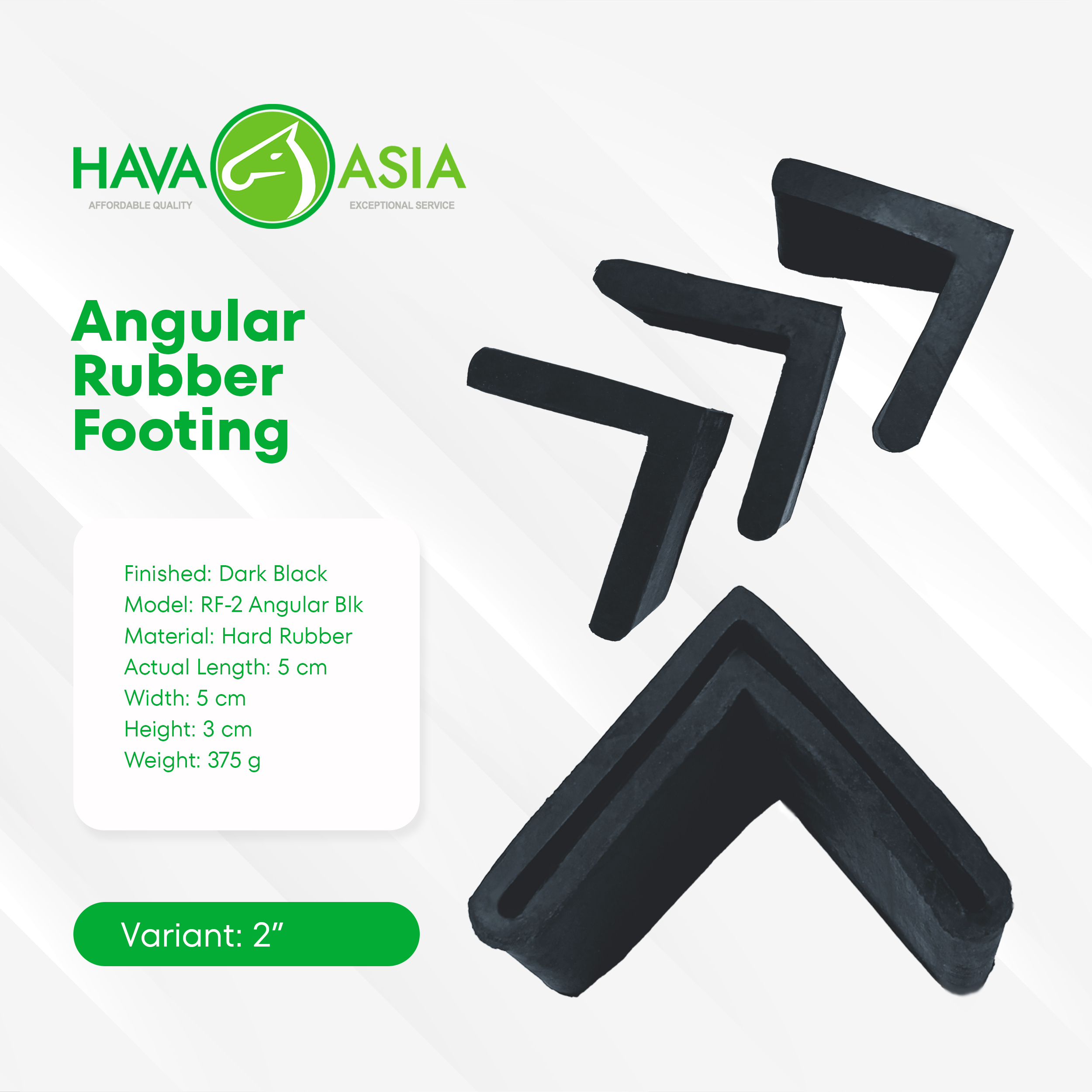 HavaAsia Angular Rubber Footings 4 Pcs. (Code: Rubber Footing) | Shopee ...