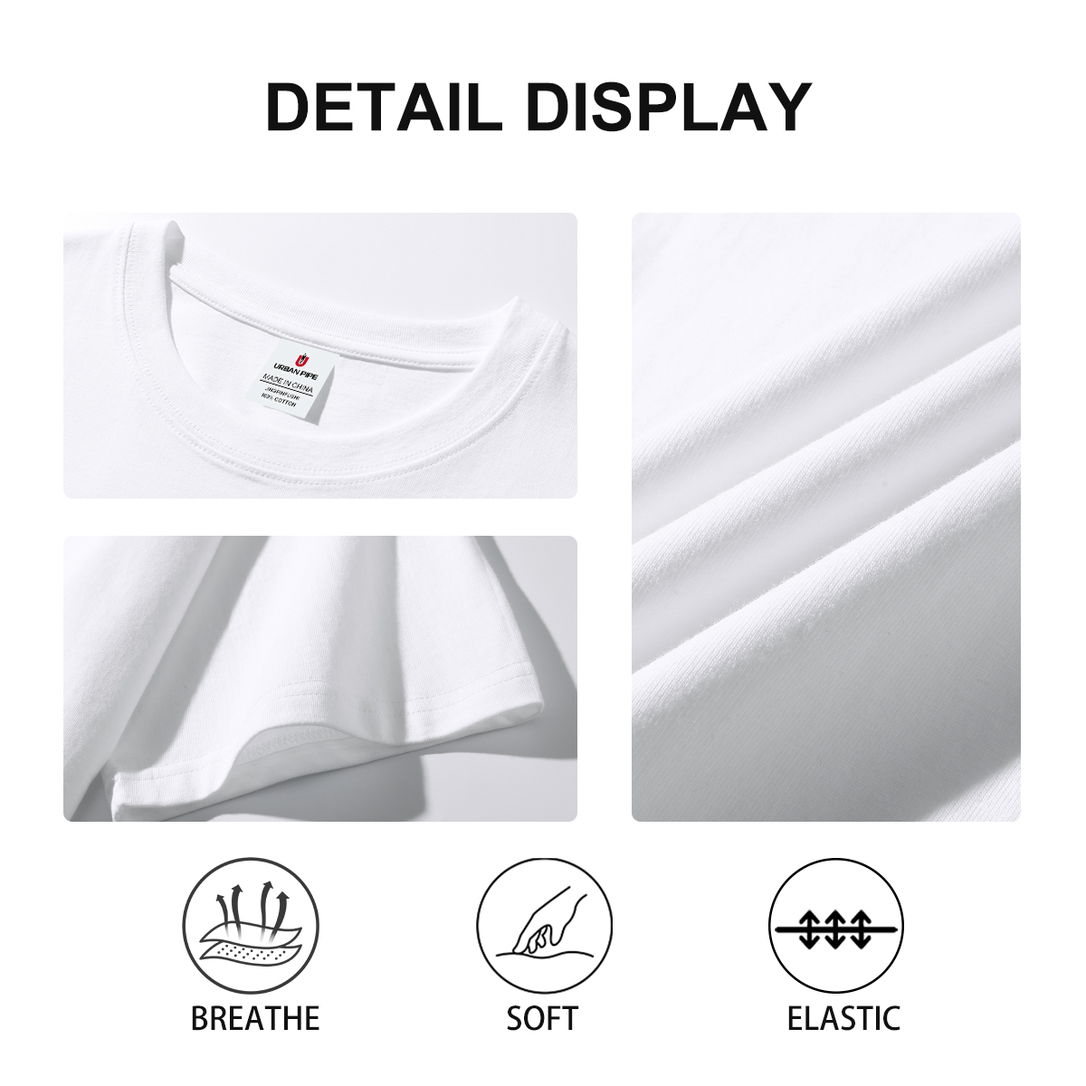 URBAN PIPE Fashion Letter Printing Khaki Casual Loose Tshirt For Men Cotton Top Unisex Shirt ...