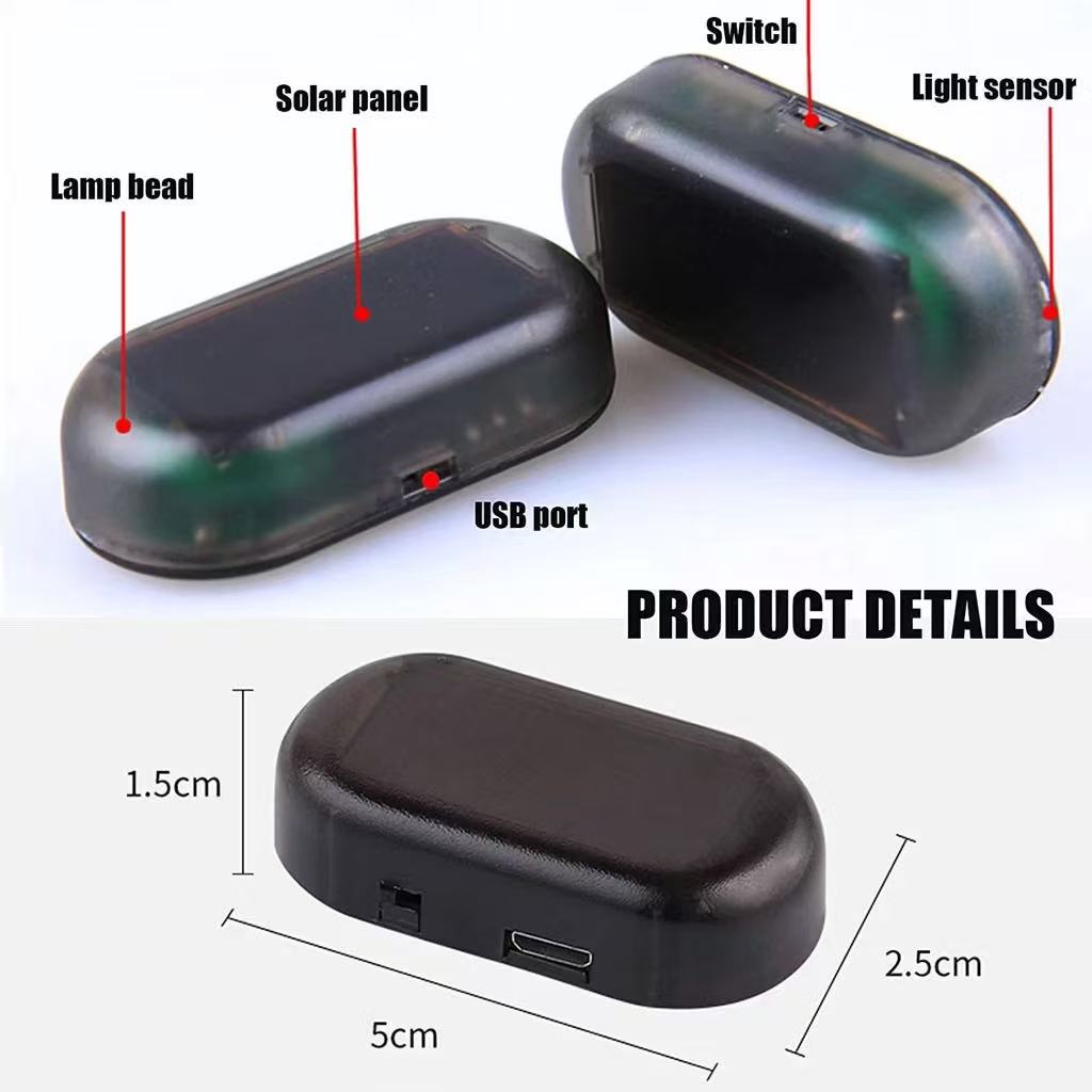1pc Car Light Simulated Dummy Alarm Wireless Warning Anti-Theft Caution ...