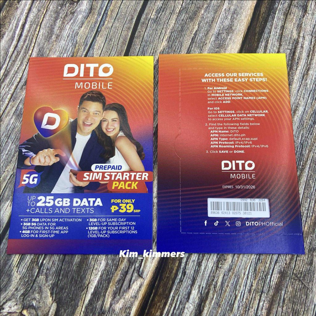 Dito 5G Sim dito Simcard 5g DITO micro nano standard size in one mobile ...