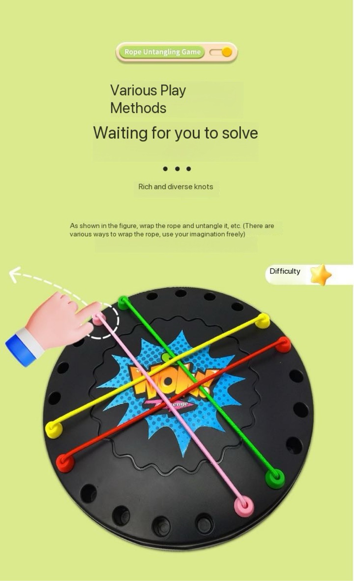 Board Game Breaking The Rope Challenge Puzzle Toy Children's Rope ...