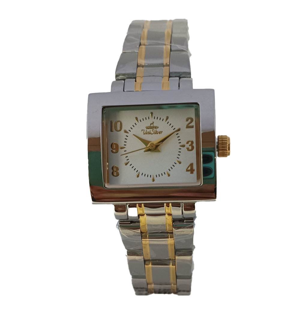 UniSilver TIME Women's Two-tone/White Dial Analog Stainless Steel Watch ...