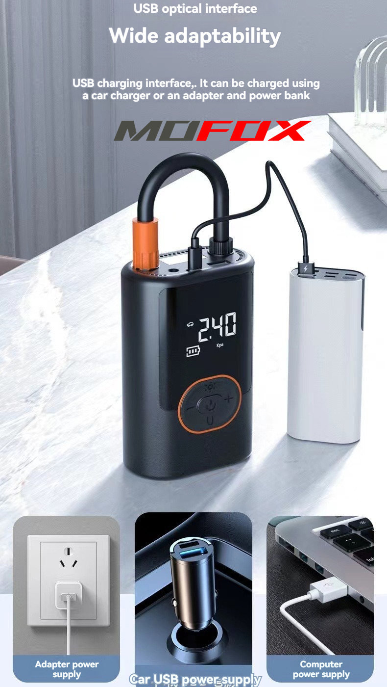 MOFOX Wireless Car Air Pump Portable Tire Inflator Pump For Motorcycle ...
