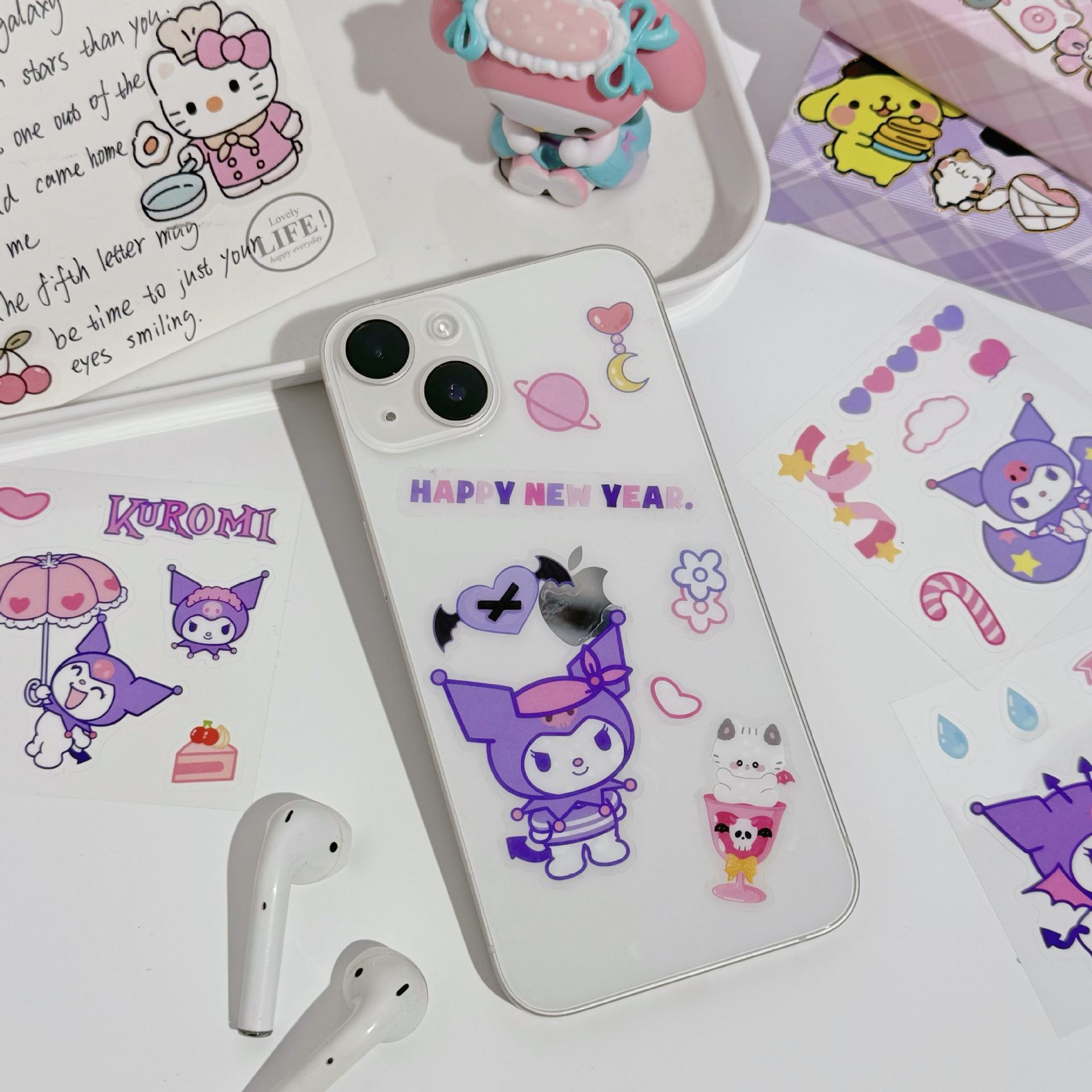 96 Sheets/Box Sanrio sticker Cartoon sticker subject for notebook ...