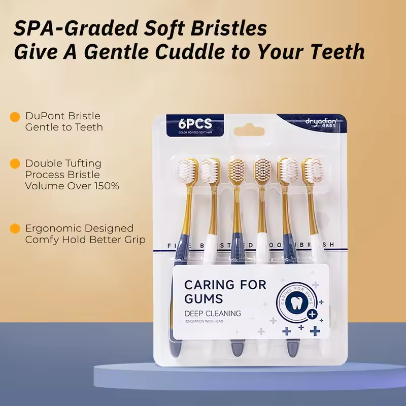6pcs Toothbrush Ultra Soft High-end toothbrush for Adult Family Pack ...