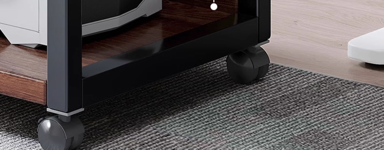 3 Layers CPU Stand Heavy Duty Office Storage Shelf With Wheels Mobile ...