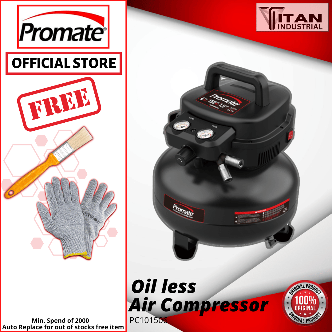 PROMATE Oil less Air Compressor - Compact Type Pancake 1.5HP PC101506 ...