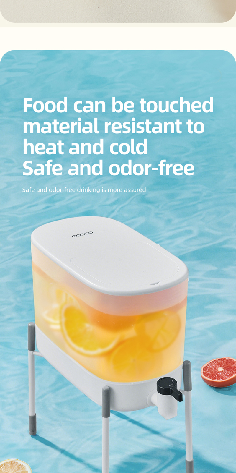 Ecoco Water Jug with Faucet Juice Dispenser 4L &Refrigerator Cold ...