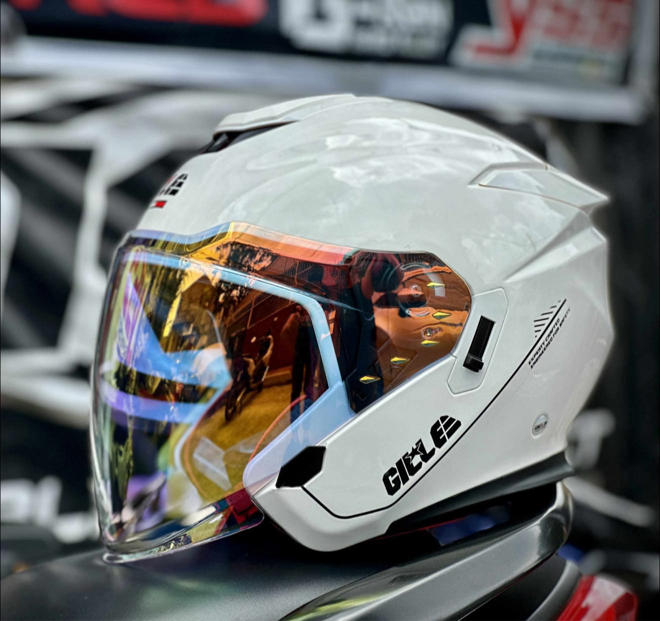 GILLE OFFICIAL FF005 VISAGE Dual Visor Half Face Helmet For Motorcycle ...