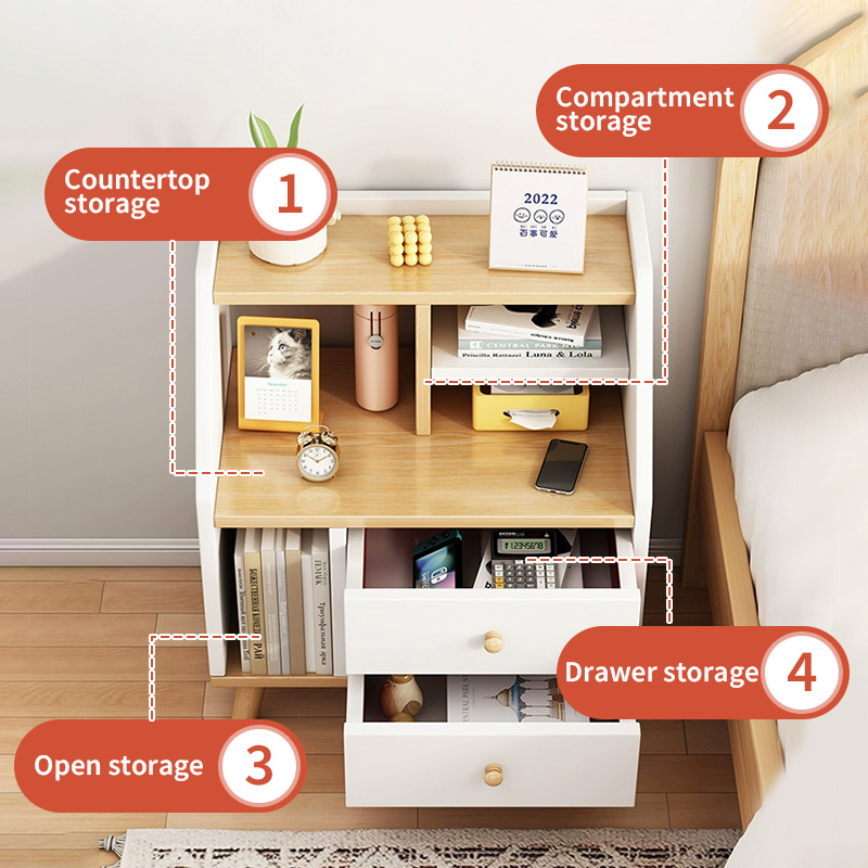 COD Nightstand Modern Bedside Cabinet Minimalist Bedside Table Stylish ...