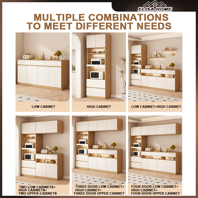 Wooden cream style cabinets, wall mounted cabinets, kitchen microwave ...