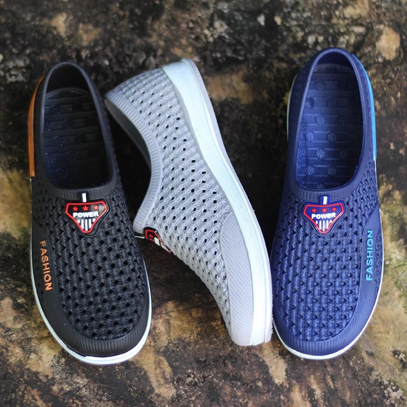Breathable shoes for men clogs rainy season outdoor thick soles anti ...