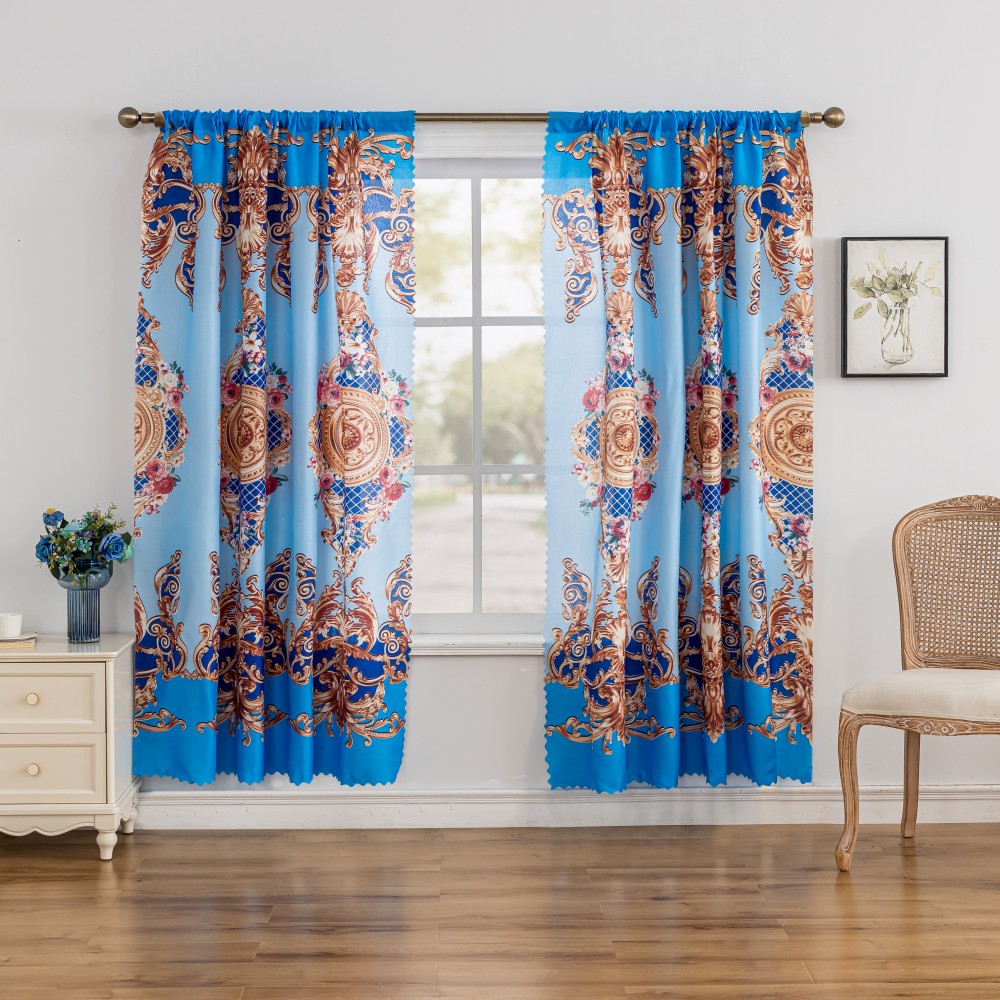 Elegant Curtains 2170 D Series Curtain No Ring 1PC 85x185cm Green Red ...