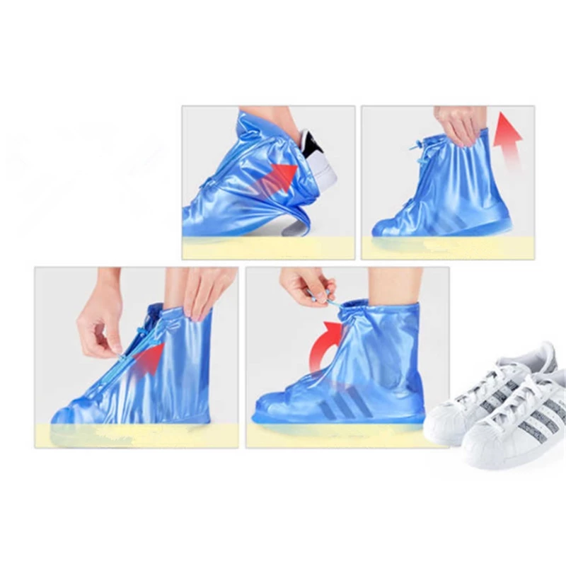 HOMESALE Reusable Waterproof PVC Rain Boot Covers Thickened Non Slip ...