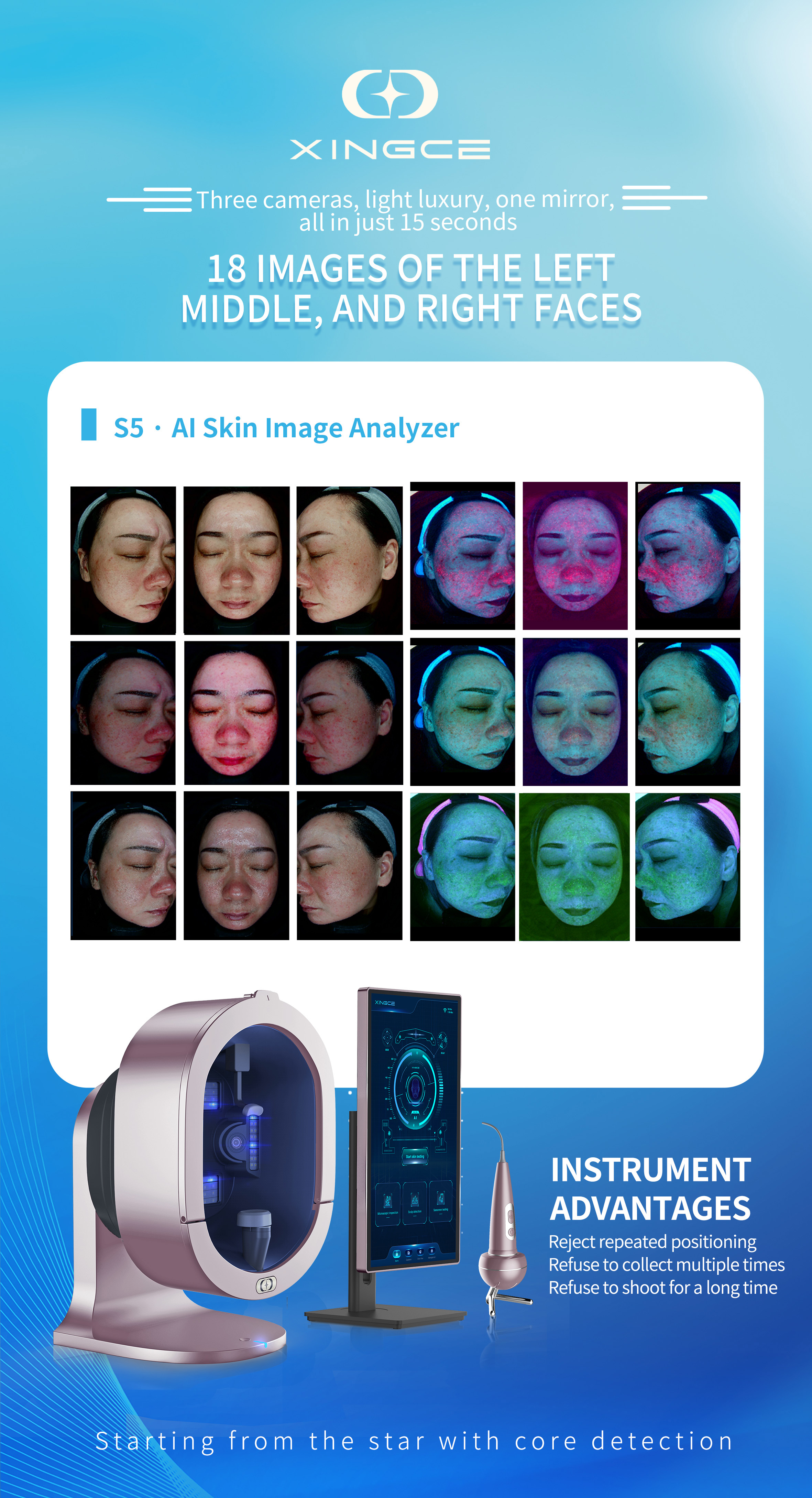 Skin Analyzer BitMoji & Miaojing Smart Detector 8 Spectrum Digital Deep ...