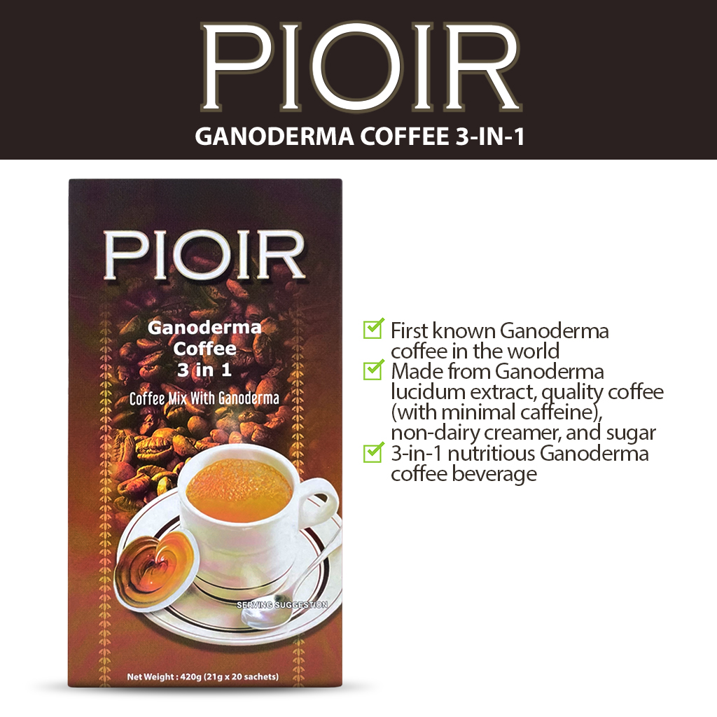 PIOIR GANODERMA 3-IN-1 COFFEE 20 SACHETS | Shopee Philippines