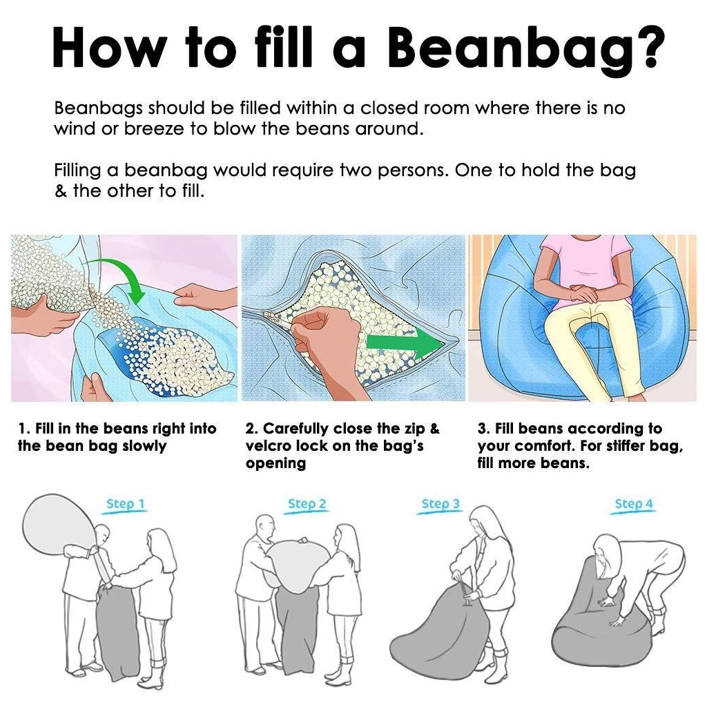 Azuer Lazy Sofa Bean Bag Soaf Chair Soft Couch Safa Bag Folding Tatami Sofa | Shopee Philippines