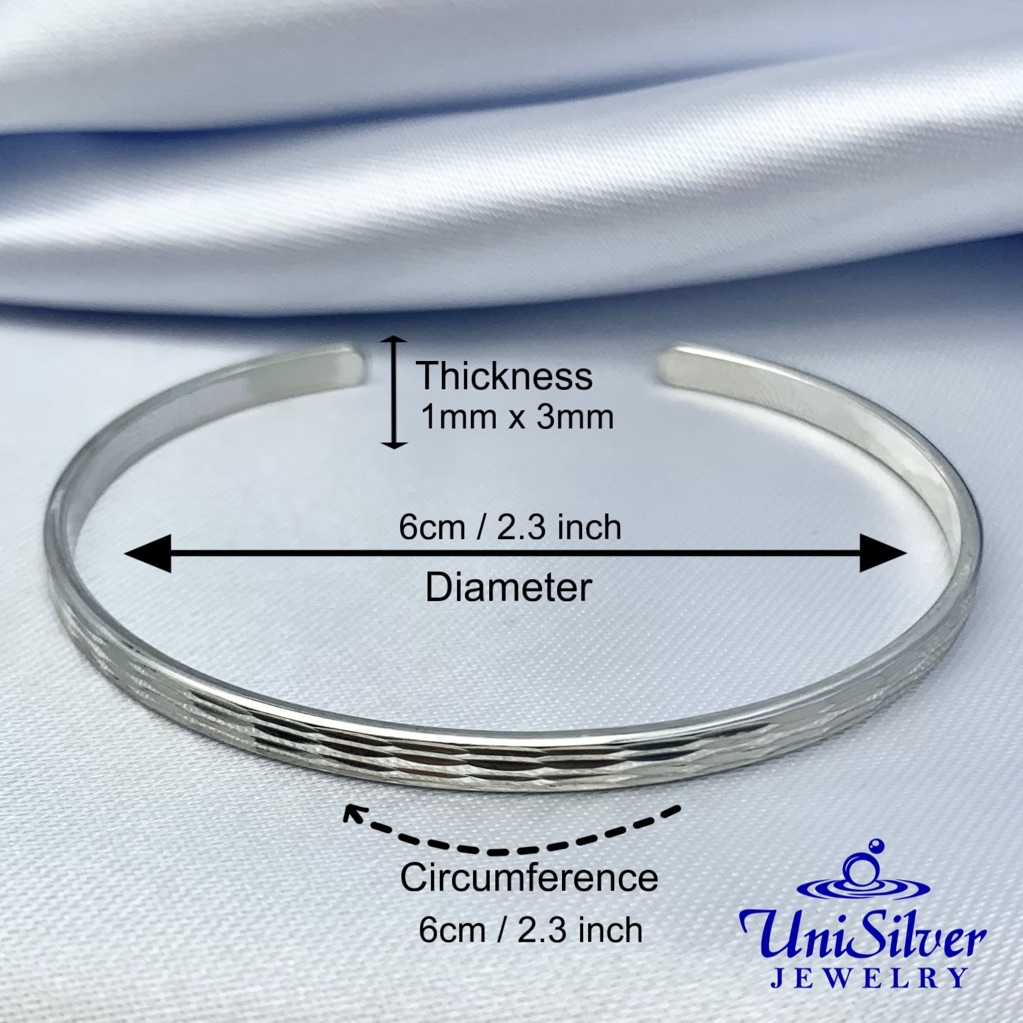 Unisilver 925 Sterling Silver Lady's Cuff Bracelet (AB099-1001 ...