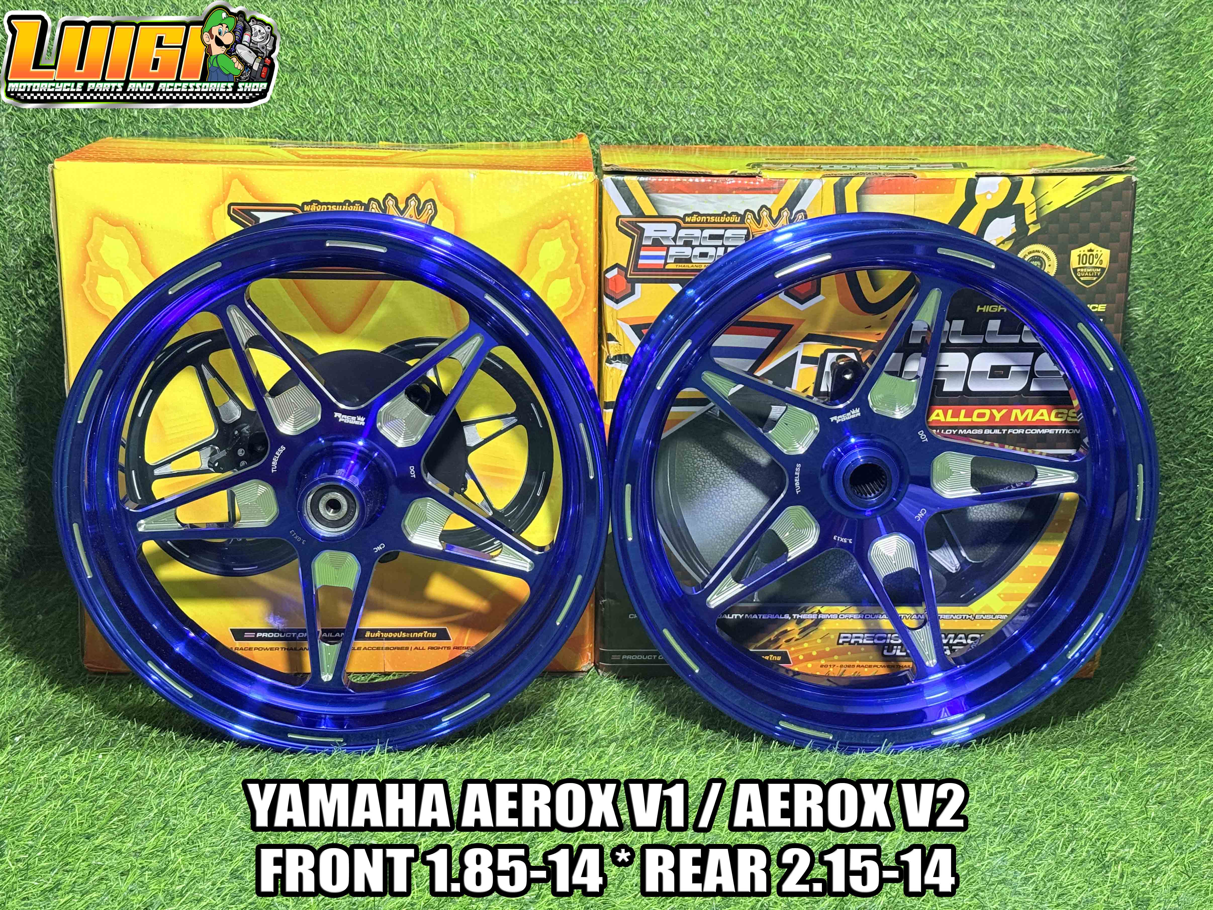 RACE POWER CNC MAGS 14s 5 SPOKES YAMAHA AEROX V1 / AEROX V2 (100% THAILAND MADE) | Shopee ...