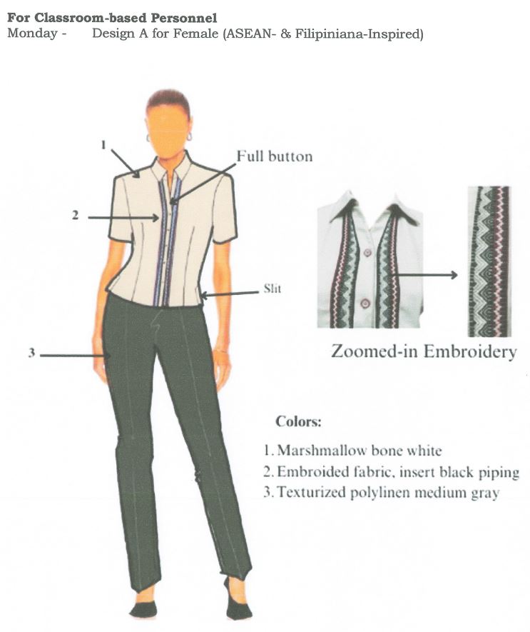 Monday Marshmallow Bone White Fabric for Deped 2025 Teachers uniform ...