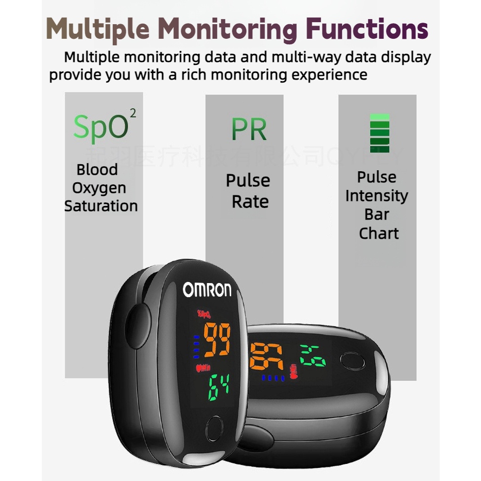 Portable Omron Pulse Oximeter Non-Invasive Finger Clip Oxygen Heart ...