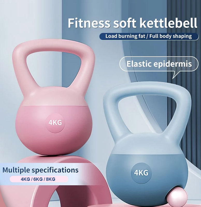 Soft Kettlebell 4/6/8KG High Security Soft Shell PVC Kettlebell Home Workout Fitness Equipment ...