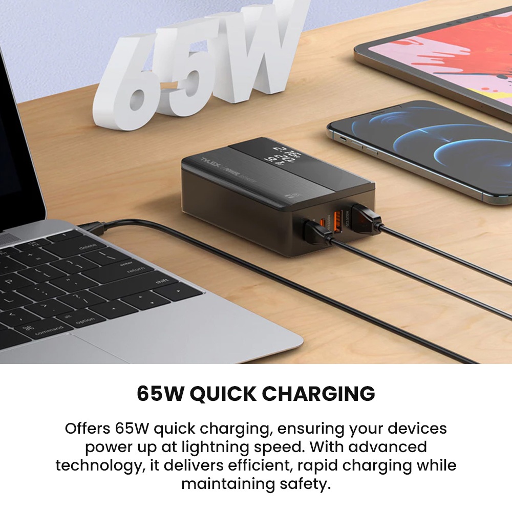 TYLEX XE06 Super Fast Charging 65w Desktop Charger 1.5 Meter Cord ...