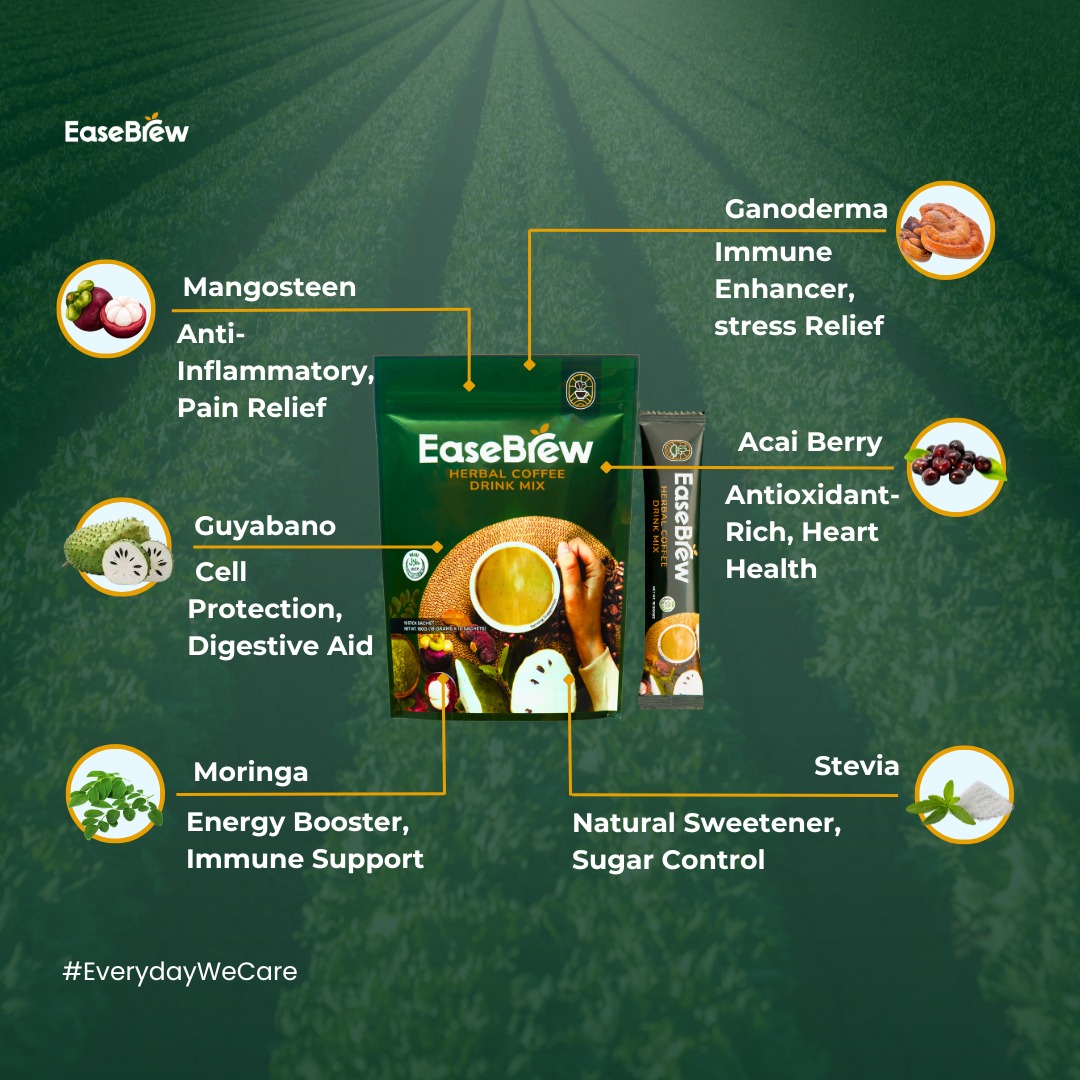 BUY 3 GET 2 FREE Easebrew Herbal Coffee Drink mix 100% Organic ( The ...