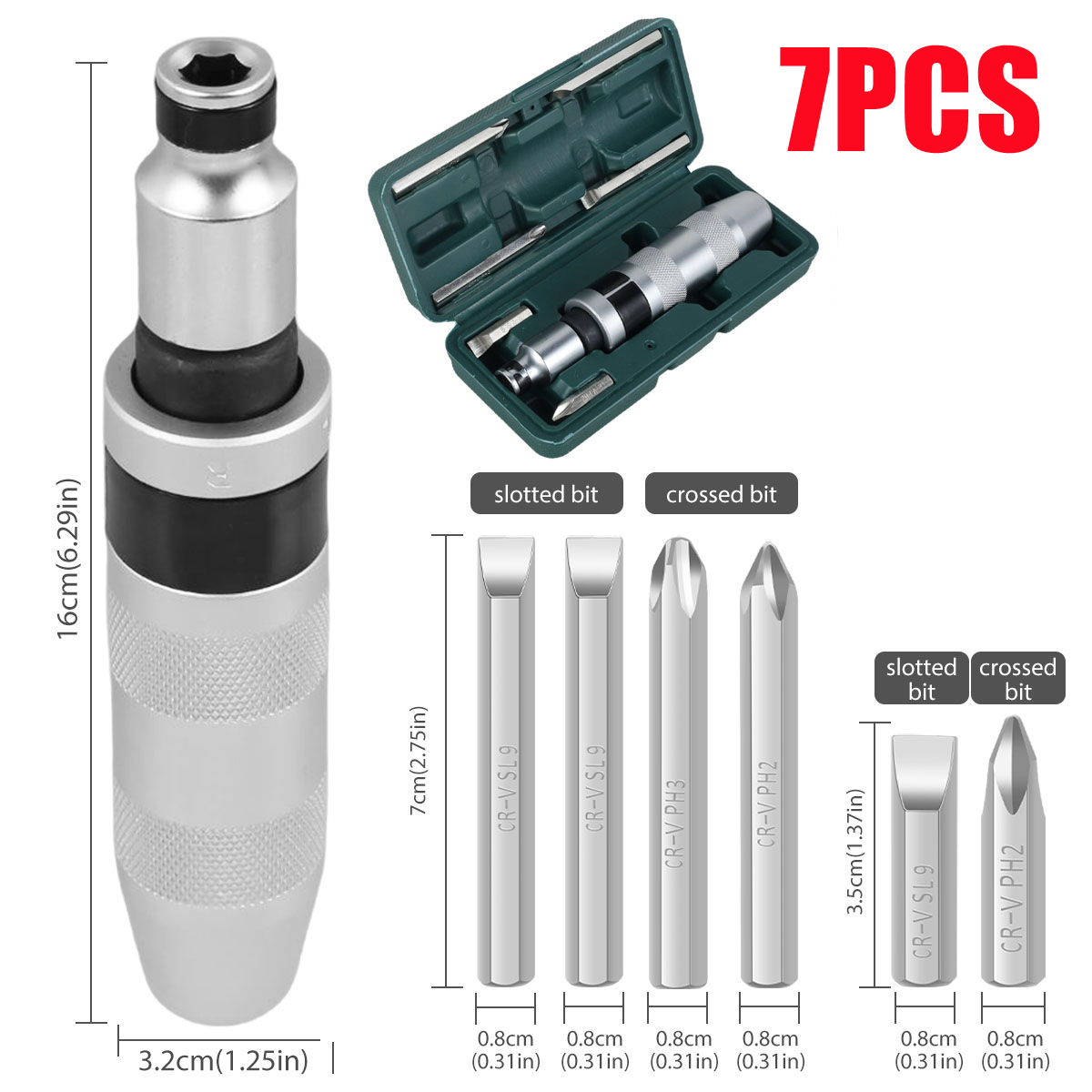 ToolHub 13PCS Impact Driver Set Drill Bit Detachable Manual Reversible ...