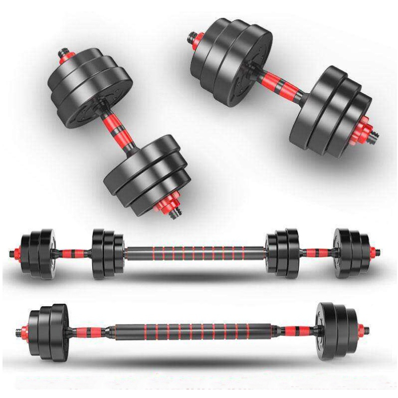 Adjustable Dumbbells Pair Detachable 10/20/30kg Dumbbell Set PVC Gym ...