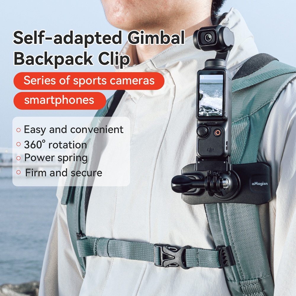 aMagisn Shoulder Strap Clip Mount for GoPro, DJI, and Smartphones ...