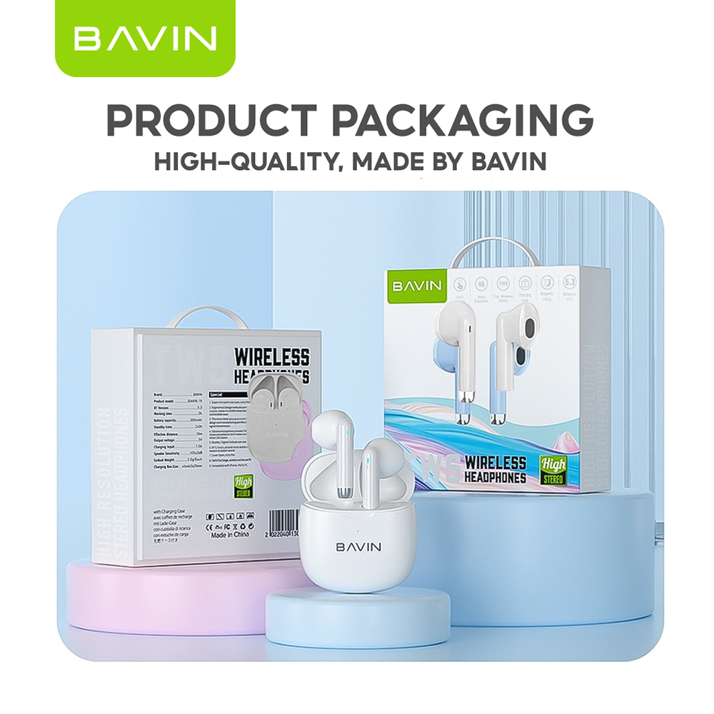 BAVIN BA19 TWS Bluetooth Earphone High Stereo Sound Wireless Earphones ...