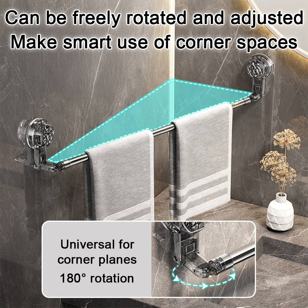 Telescopic Bathroom Towel Rack Adjustable Extendable Towel Rod Wall ...