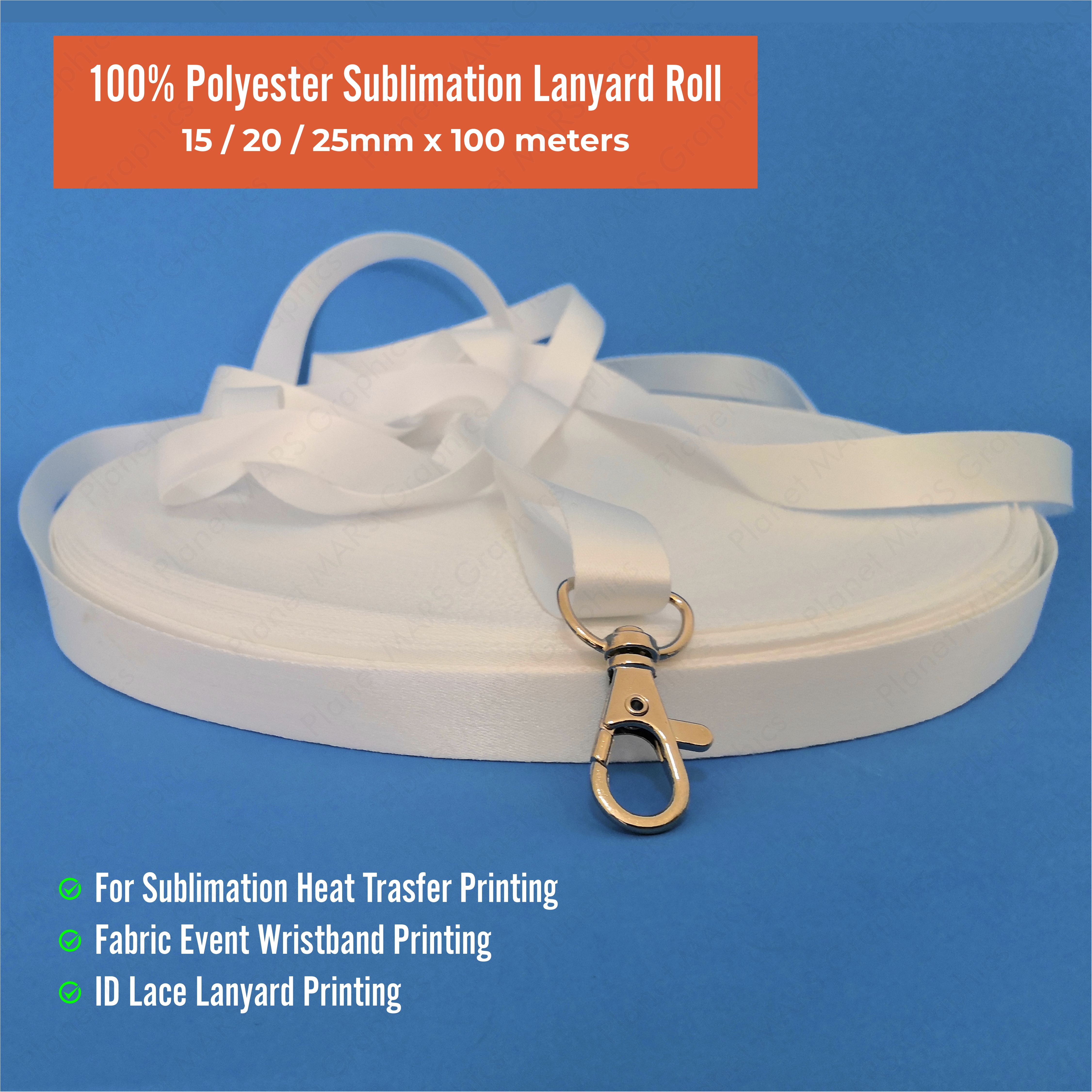 Sublimation Blank Lanyard ID Lace Fabric Event Wristband Printing 15/20 ...