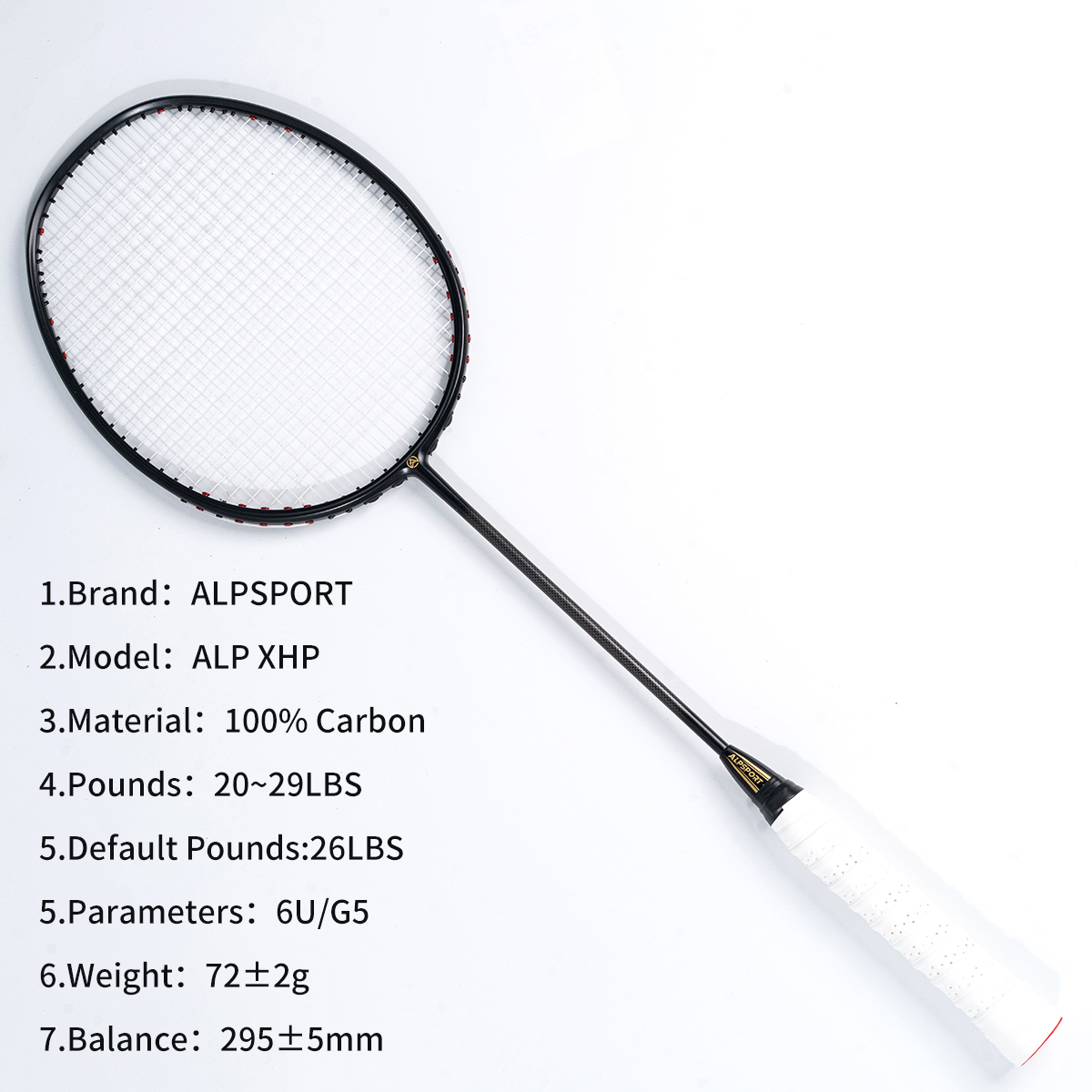 ALPSPORT XHP 2Pcs 6U 72g G5 Badminton Racket Original 100% Carbon 30LBS ...