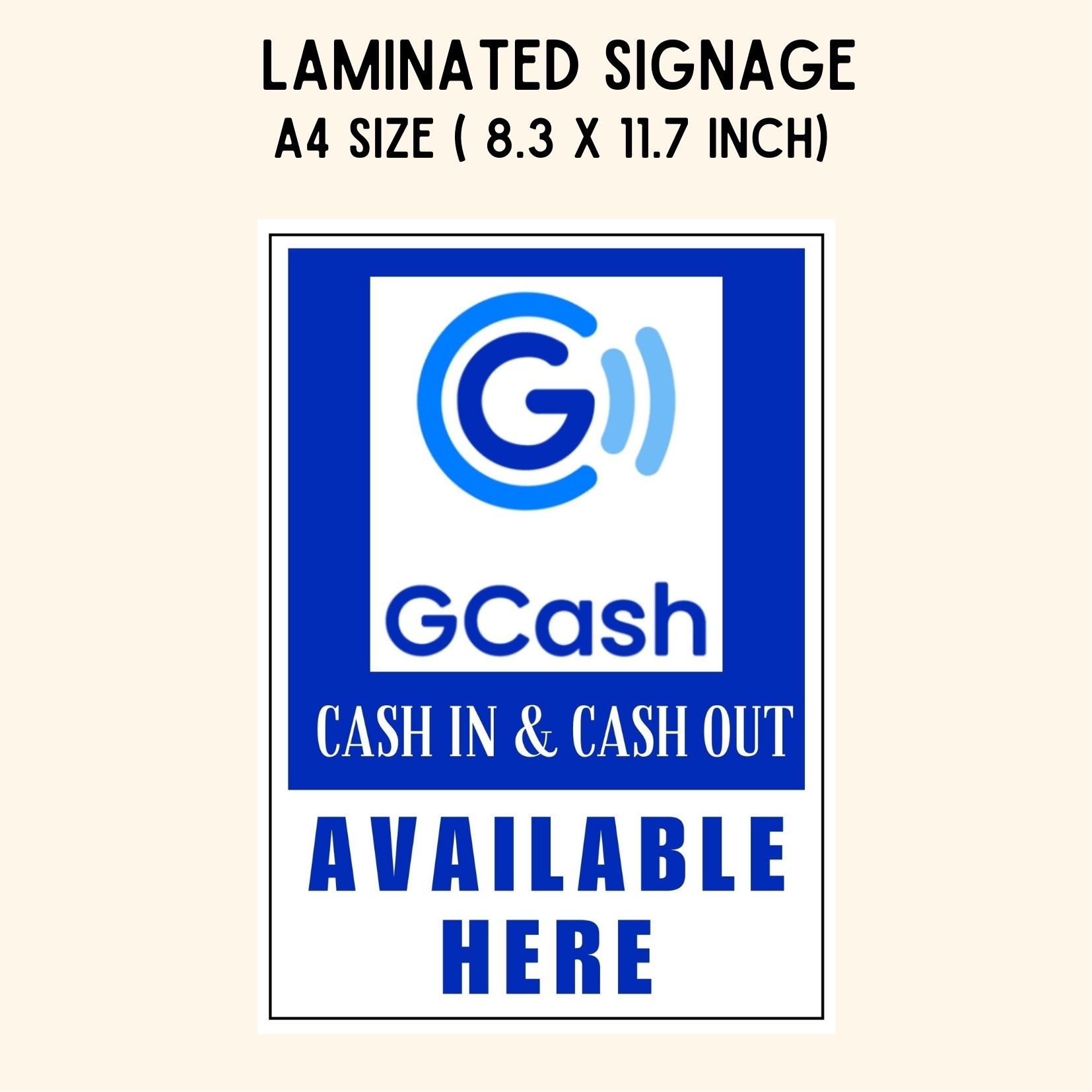 GCASH LAMINATED SIGNAGE A4 SIZE 125 MIC | Shopee Philippines