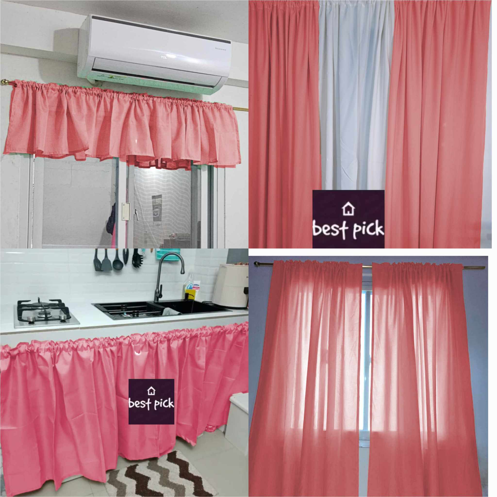NON RING PLAIN CURTAINS/LABABO/CHALKBOAD 4FT/WINDOW 5.8 ft/DOOR 6.8ft ...