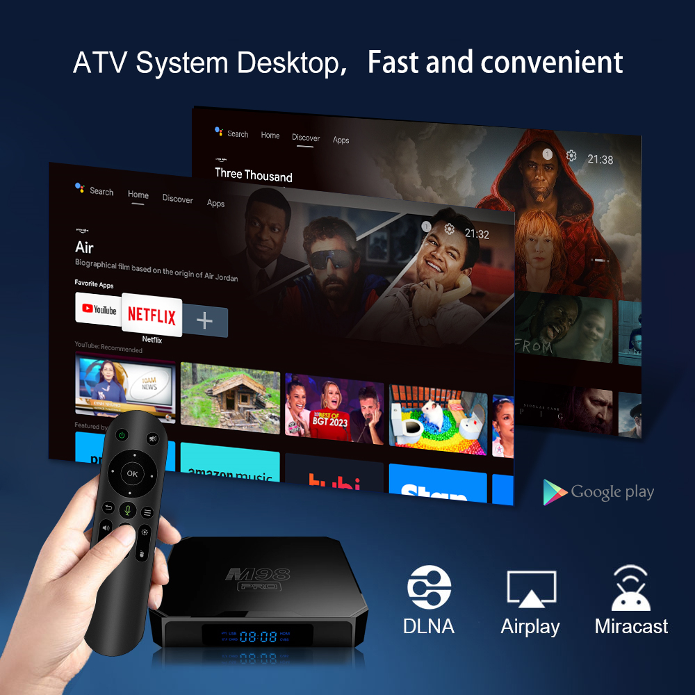 M98 Pro 2+16GB Smart TV Box BT5.0 ATV Voice Remote 4K HD Android 10 5G ...