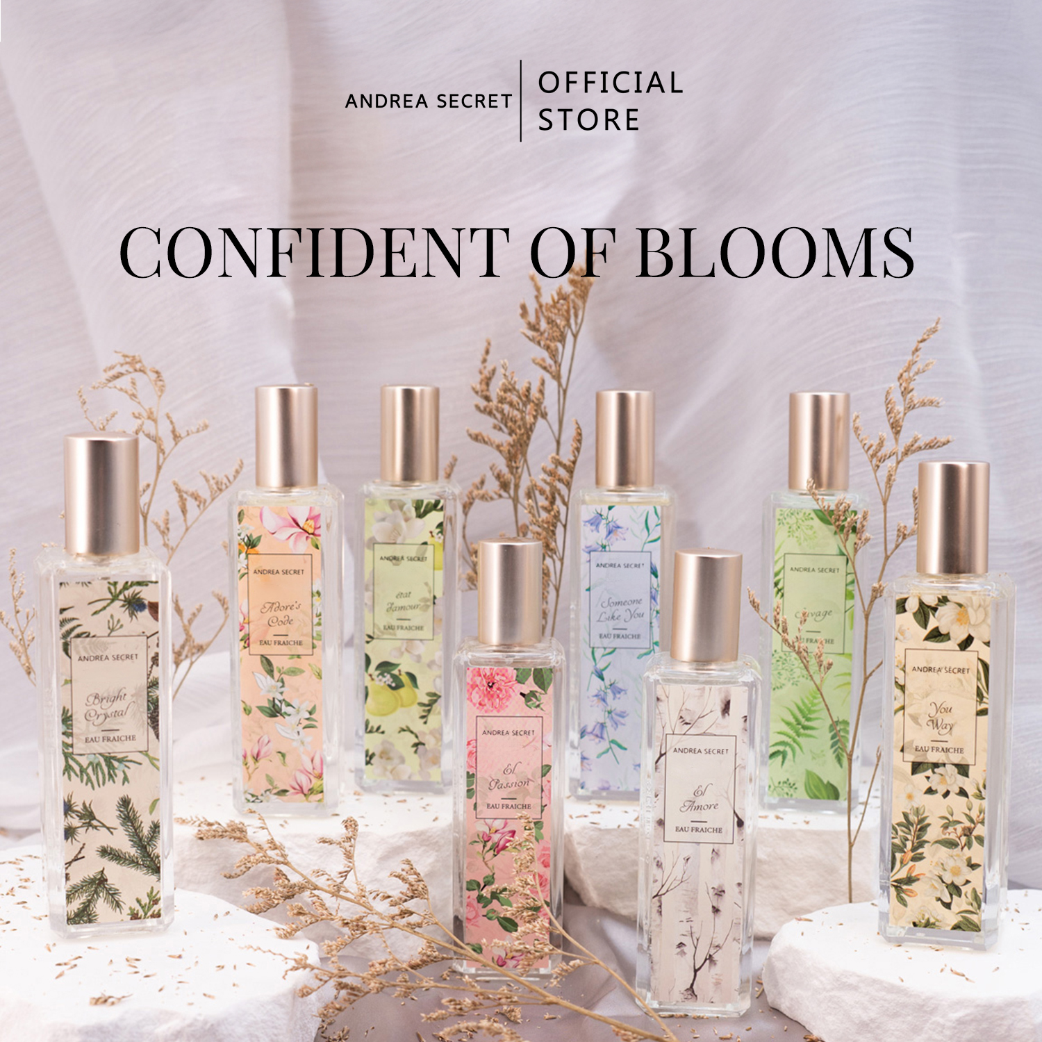 Andrea Secret Confident Blooms 50ML |Unisex | Long Lasting Fragrance ...