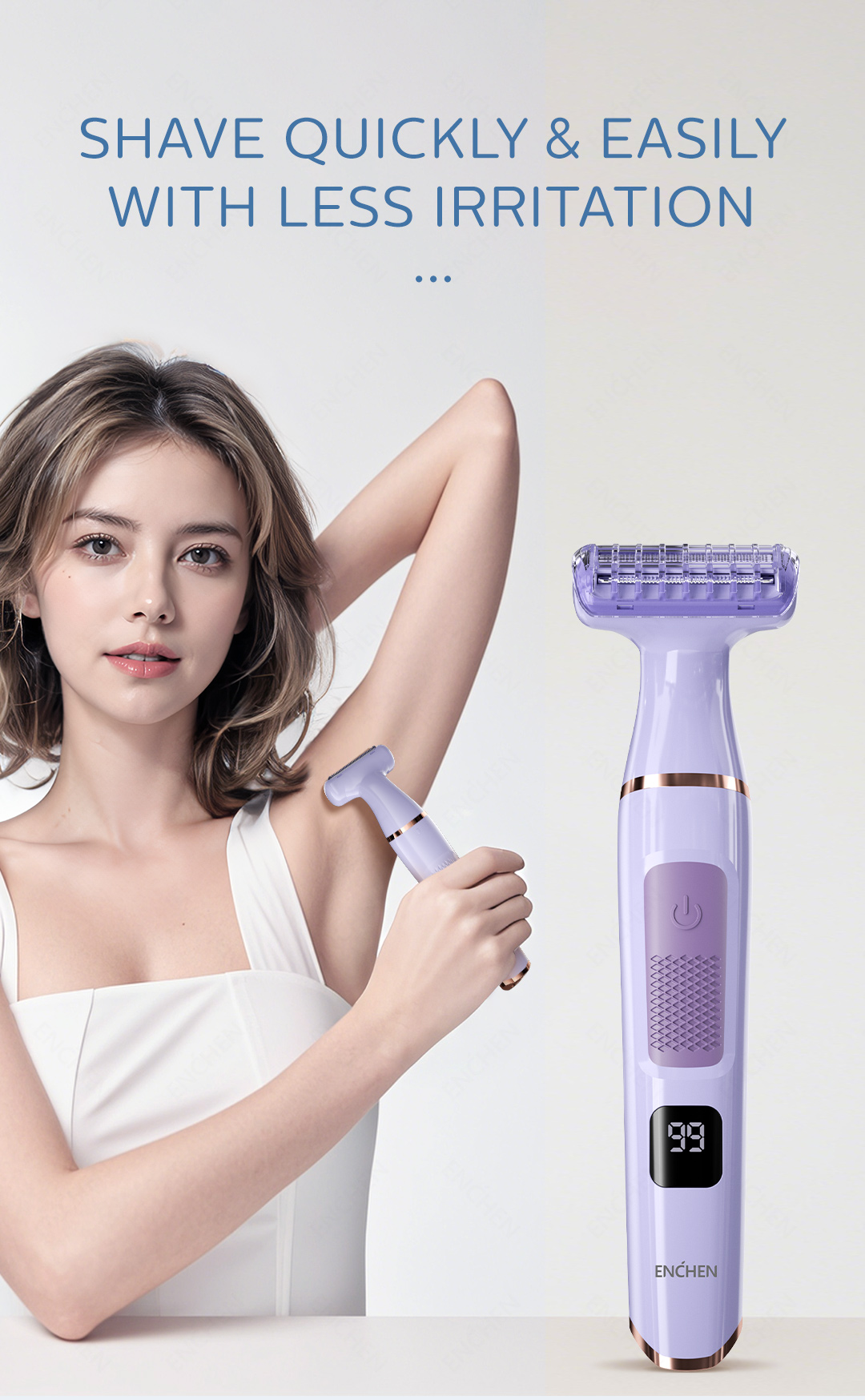 ENCHEN Electric Body Hair Trimmer for Women A1 Lady's Hair Removal No ...
