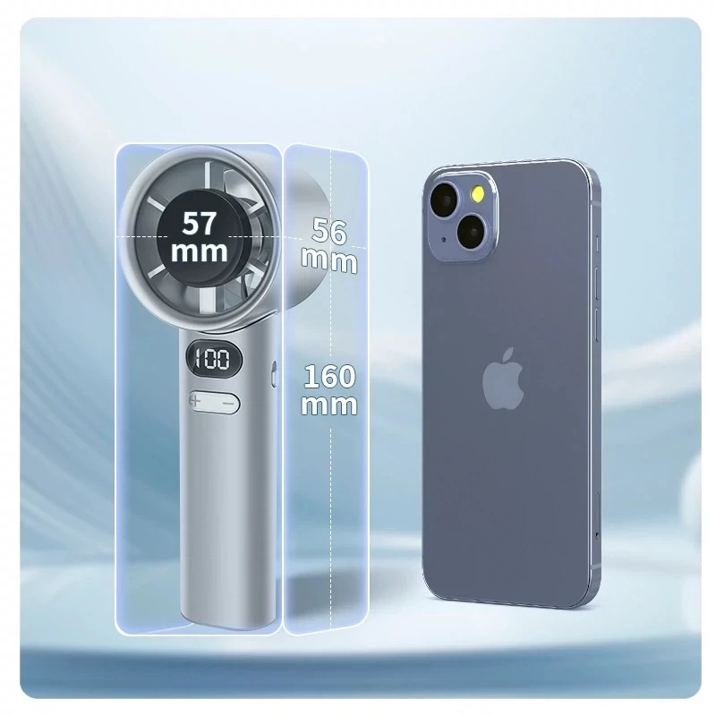 JBLUE Handheld Mini Fan Rechargeable Silent Fan Handy Electric Fan With ...