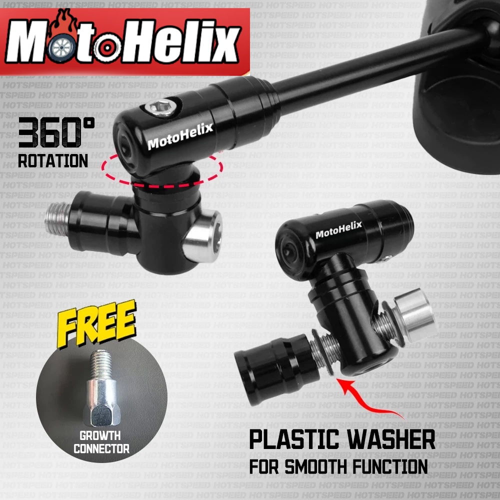 MotoHelix Motorcycle Side Mirror Folding Mechanism Universal Rearview ...