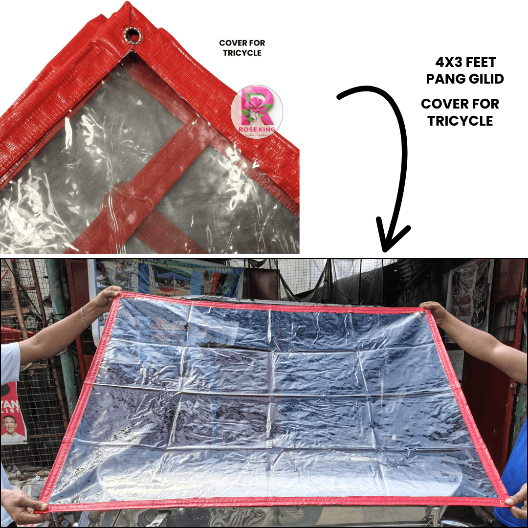 TRANSPARENT TRAPAL FOR TRICYCLE COVER GAUGE 16 PANG HARAP PANG GILID ...