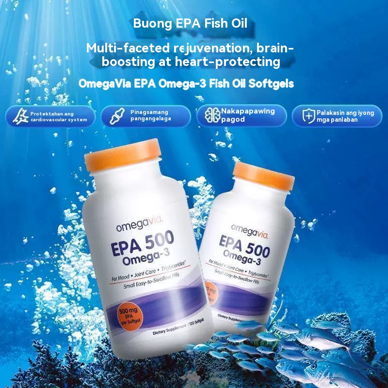 Omegavia Deep Sea Fish Oil Omega EPA500 High Concentrated Soft Capsules ...